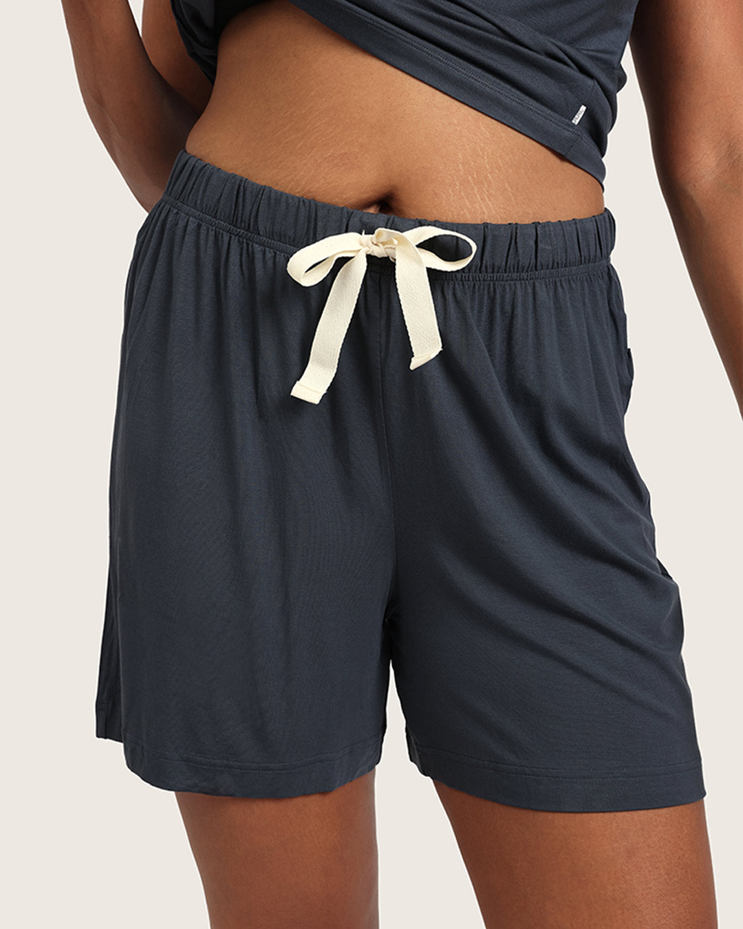 Bamboo Women's Long Sleep Shorts in Storm – Boody NZ